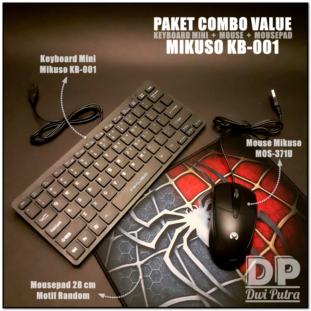 Jual KEYBOARD MINI COMBO VALUE // KEYBOARD + MOUSE MOS-371U + MOUSEPAD ...