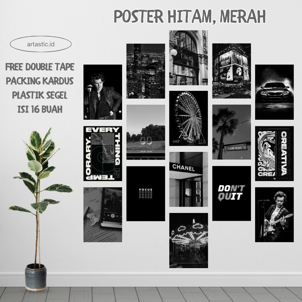 Jual Poster Dinding Aesthetic HITAM MERAH | Wall Poster Aesthetic BLACK ...