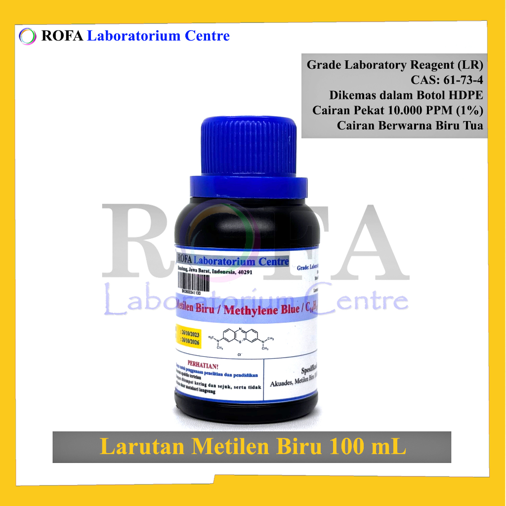 Jual Larutan Metilen Biru / Methylene Blue / Metilen Blue 1% 100 - 1000 ...