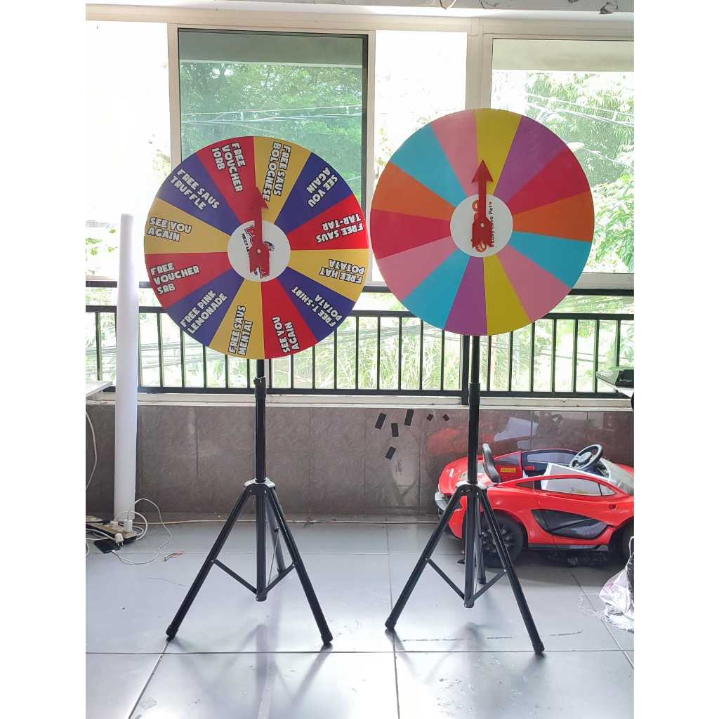 Jual Spin Wheel 80cm Custom Printing Desain Bebas / Tripod Roda Undian ...