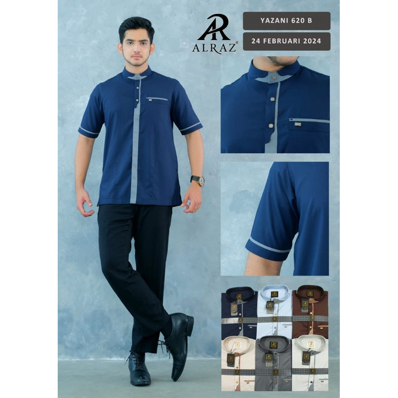 Jual BAJU KOKO ALRAZ PENDEK | BAJU KOKO PRIA MODERN KATUN HIGH QUALITY ...