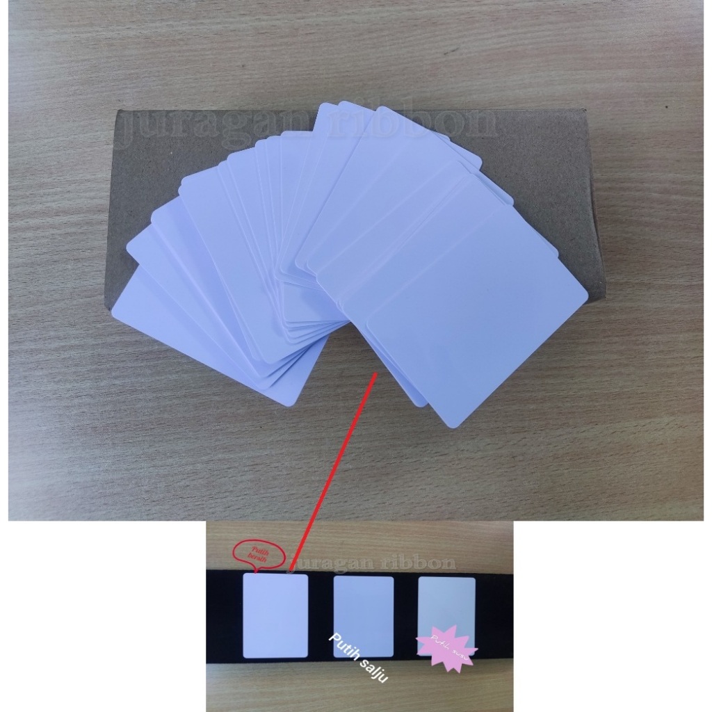 Jual PVC Blank ID CARD 250 pcs Putih bersih high quality thermal ...