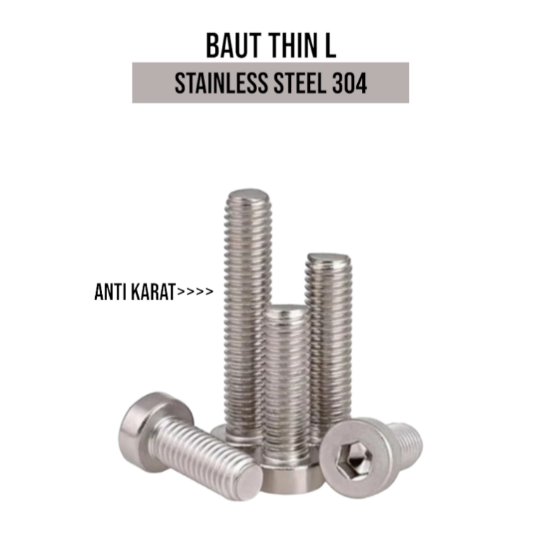 Jual 10pcs Baut Thin M3 x 4 / M3 x 5 / M3 x 6 / M3 x 8 / M3 x 10 / M3 x 12 / M3 x 14 / M3 x 16 ...