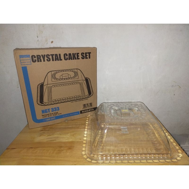 Jual Tempat Kue Persegi Acrylic Nagata-333 / Cake Dome / Tempat Kue ...