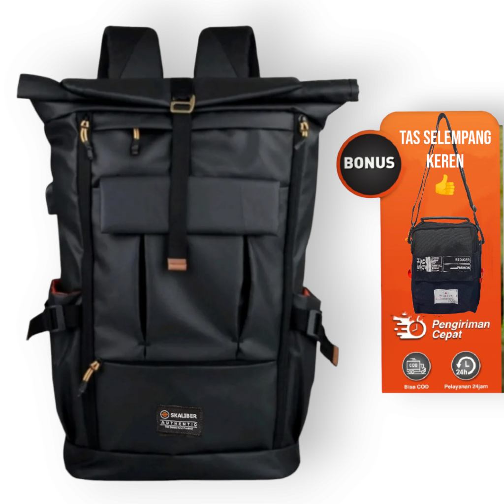 Jual Buy 1 Get Free Tas Ransel Pria Anti air Waterproof Bonus Tas ...