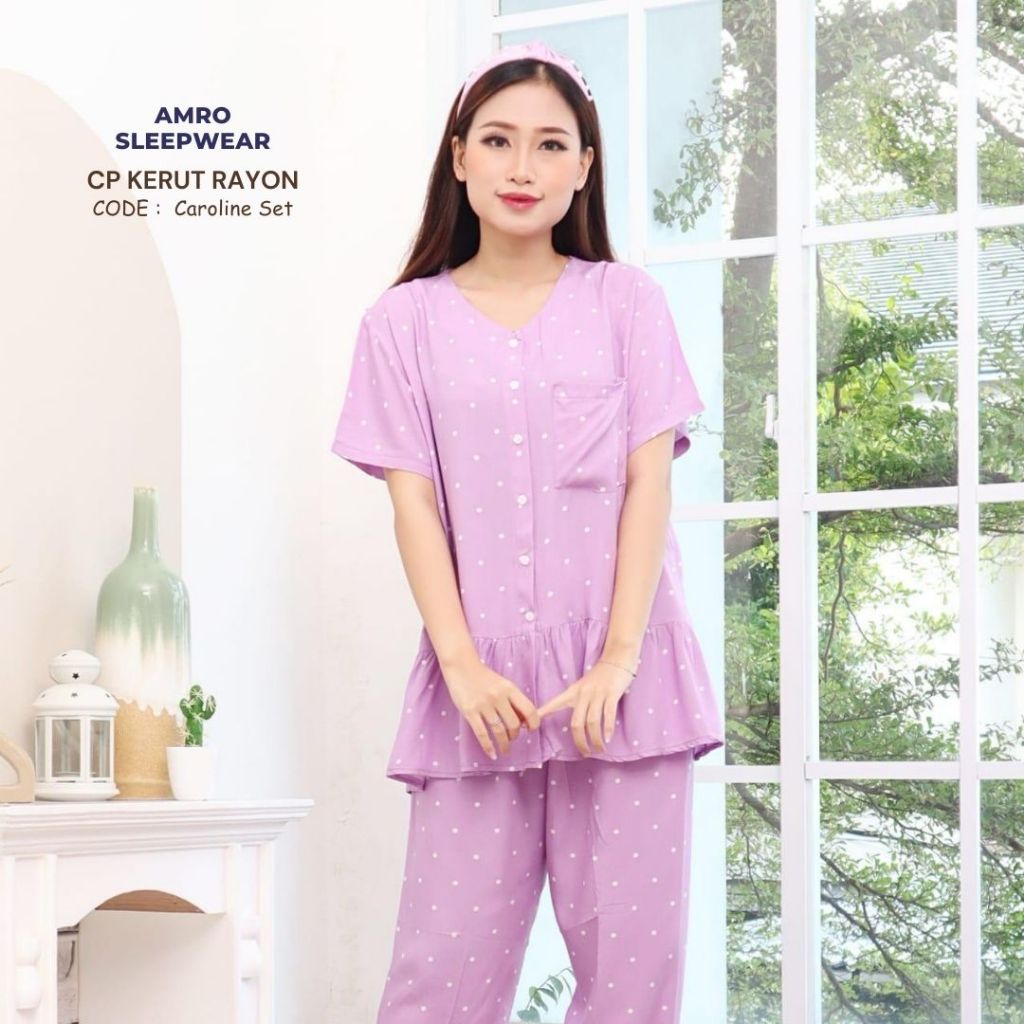 Jual AMRO SLEEPWEAR - CAROLINE SET - ONE SET - HOMEY SET - CP KERUT ...