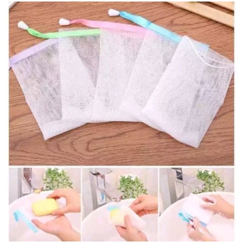 Jual Jaring sabun halus double layer Kantong Jaring Pembuat Busa 2 ...