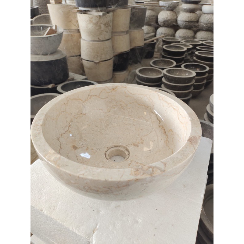 Jual wastafel marmer/wash basin marble D35 free packing kayu | Shopee ...
