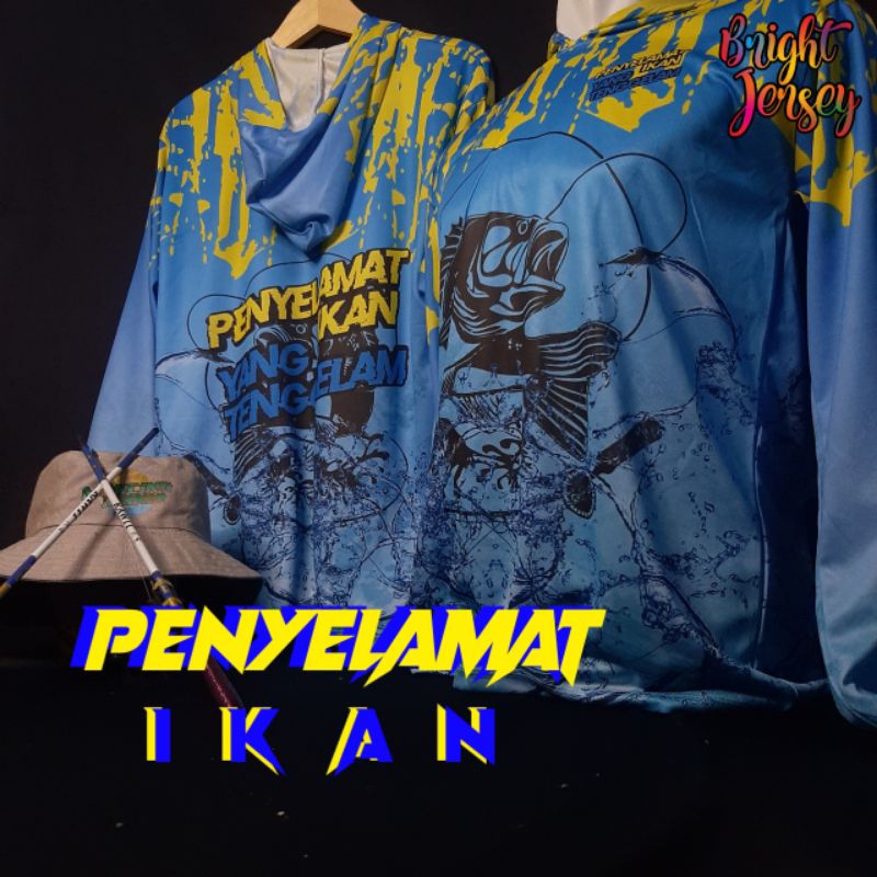 Jual BAJU MEMANCING PENYELAMAT IKAN YANG TENGGELAM BIRU BAHAN DRYFIT ...