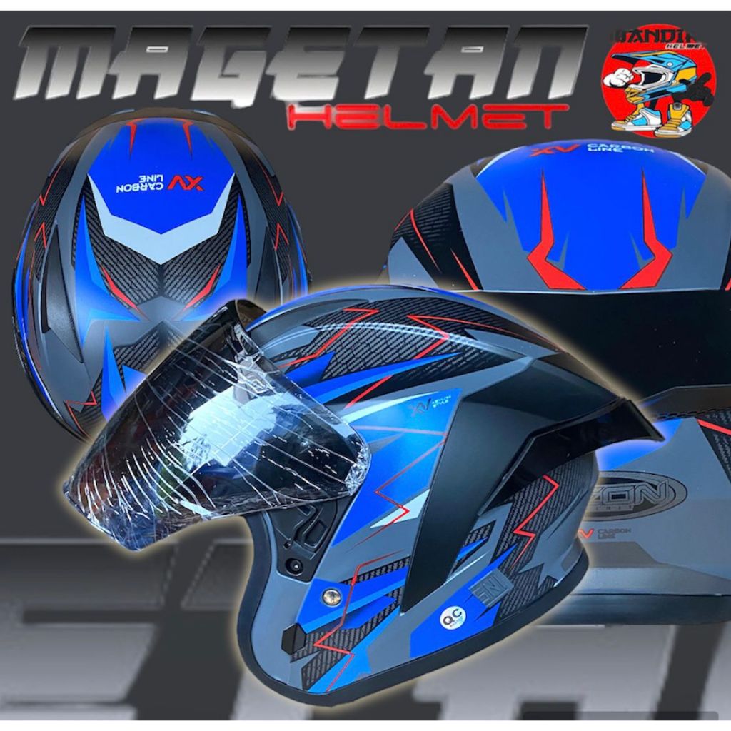 Jual HELM RR15 ZEON HALF FACE DEWASA MOTIF PAKET GANTENG SPOILER ...
