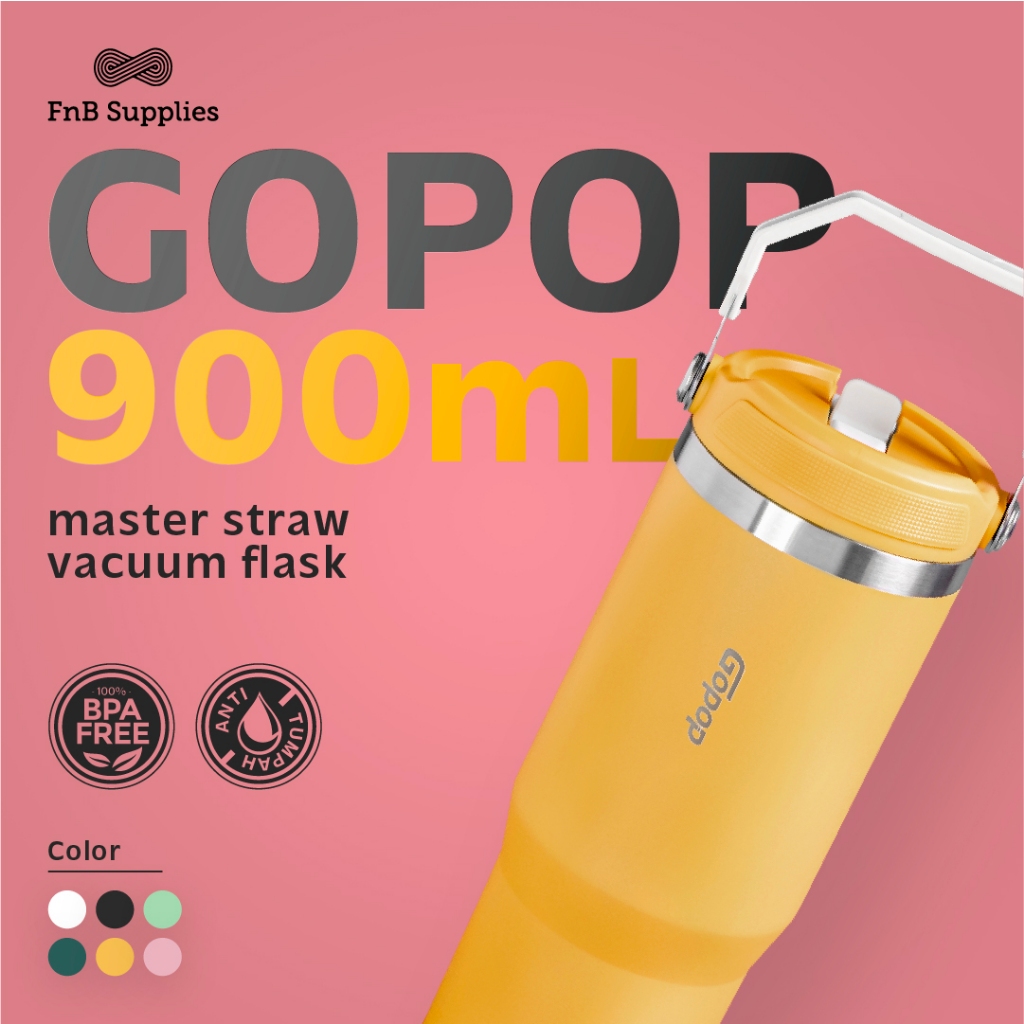 Jual Termos Tumbler Air Minum Stainless Steel GOPOP / Botol Minuman 900 Ml | Shopee Indonesia