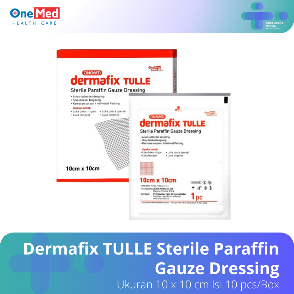 Jual OneMed Dermafix TULLE / Lomatuell / Vaseline Swab Steril Paraffin ...