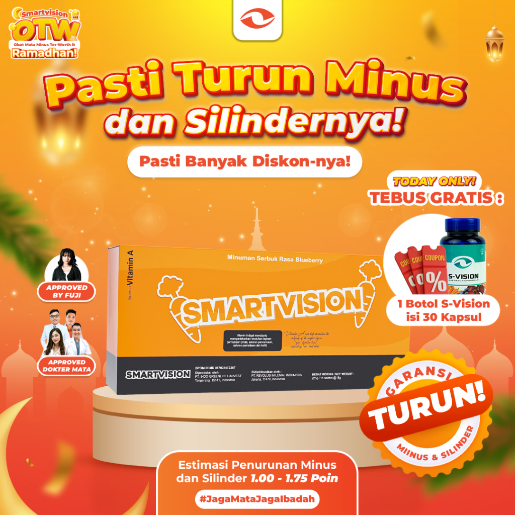 Jual SMART VISION Suplemen Mata Minus, Plus, & Silinder Terbaik - 1 Box ...