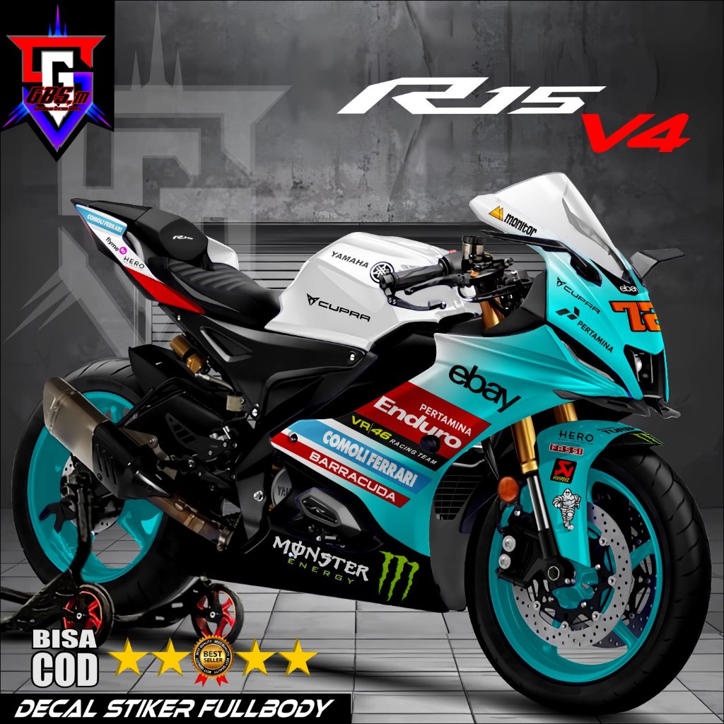 Jual Terbaru - Decal Stiker Yamaha R15 V4 Full body COD Decal Stiker ...