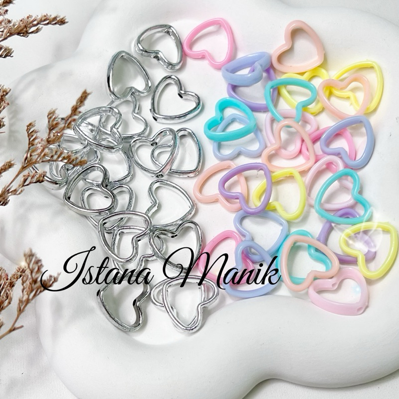 Jual Manik Mote Pandora Love silver / Warna Konektor Manik Love Bolong ...
