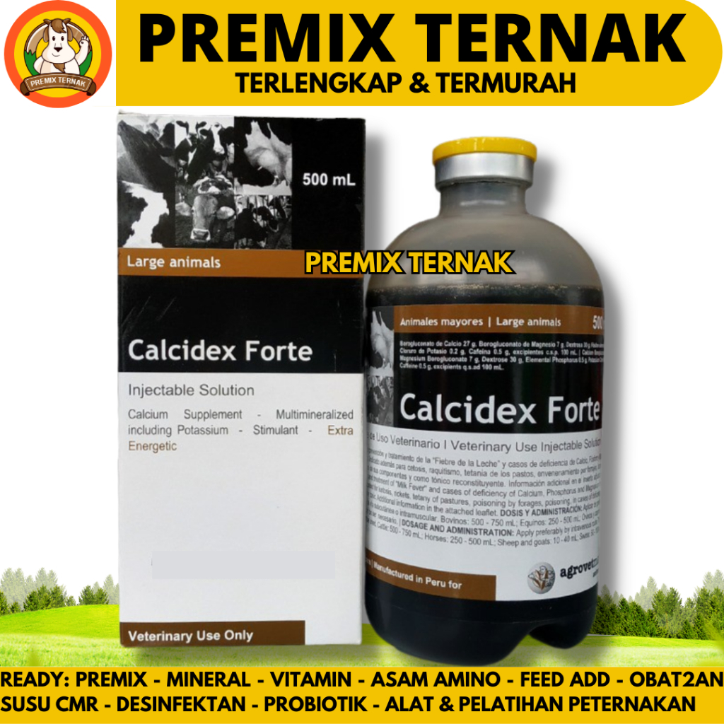Jual CALCIDEX FORTE 500 ML AGROVET - Obat Ketosis Milk Fever Ambruk ...