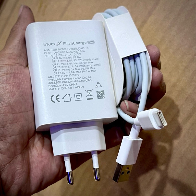 Jual Charger Vivo Type C Flash Charge 80W V30 V29 V29E V27 V27E V25 ...