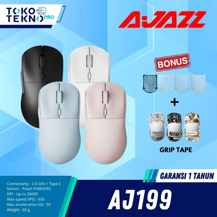 Jual Ajazz AJ199 / AJ-199 Wireless Lightweight Gaming Mouse | Shopee ...