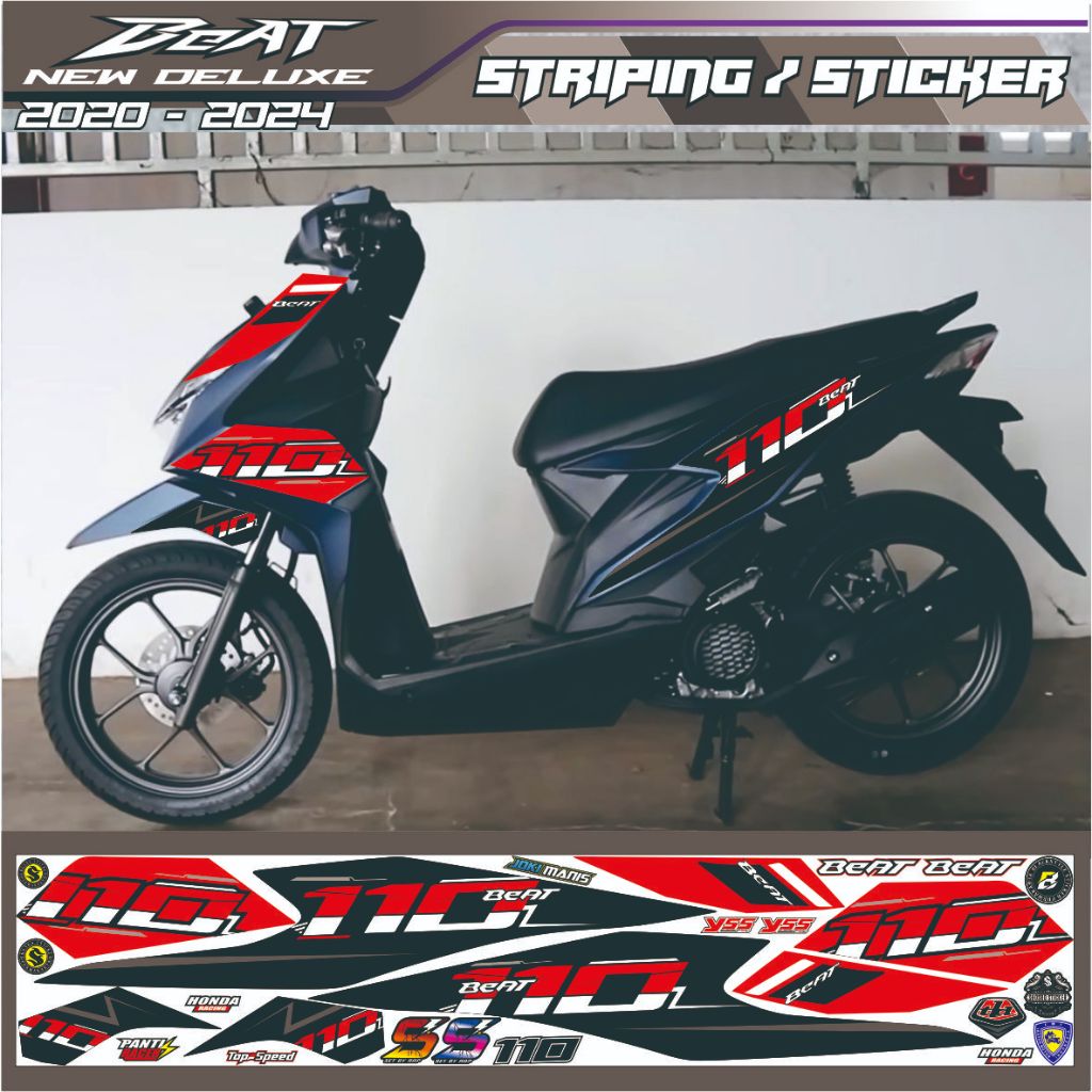 Jual STIKER MOTOR BEAT DELUXE VARIASI STRIPING SIMPLE MOTOR BEAT BARU ...