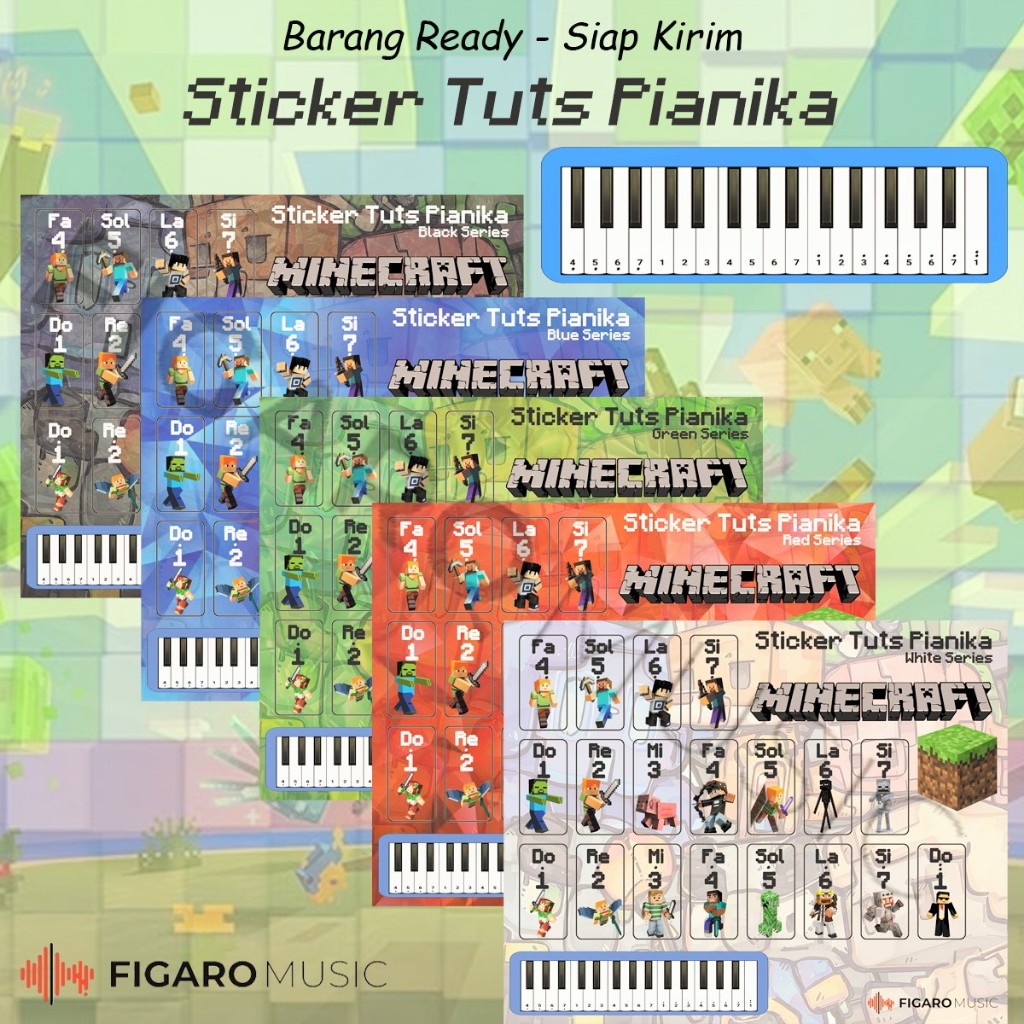 Jual Stiker Pianika Minecraft - Sticker Tuts Pianika Melodica Seri ...