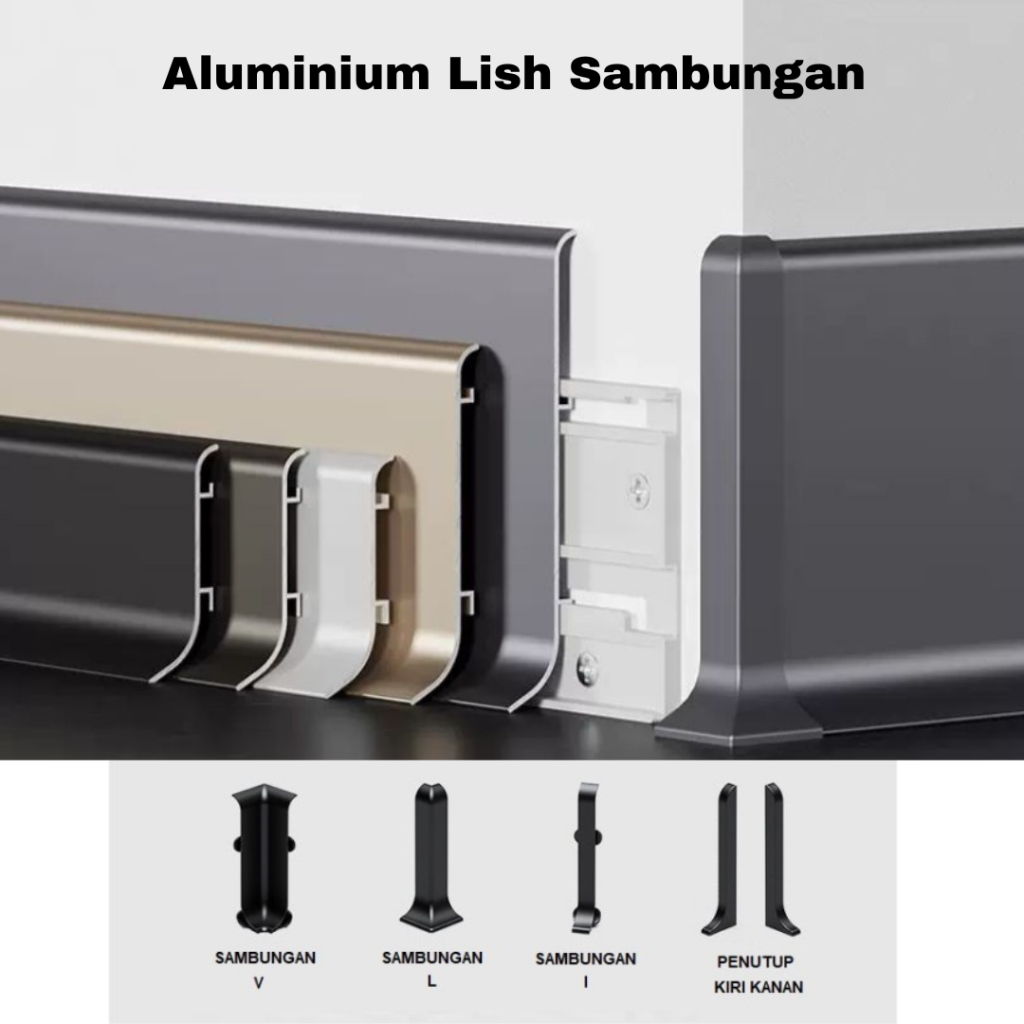 Jual List Lish Lis Aluminium Plain Sudut Dinding Rumah Anti Goresan ...