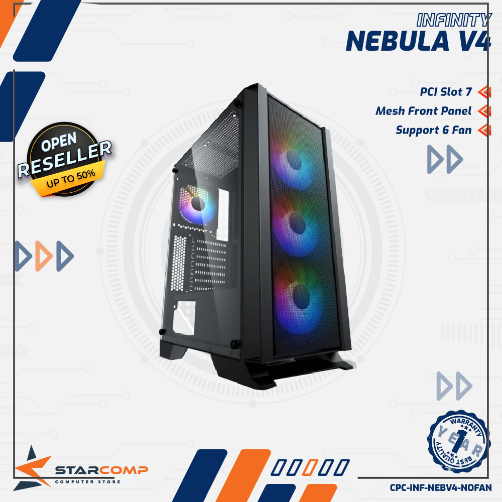 Jual Casing Infinity Nebula V4 Tempered Glass - ATX mATX Gaming Case ...