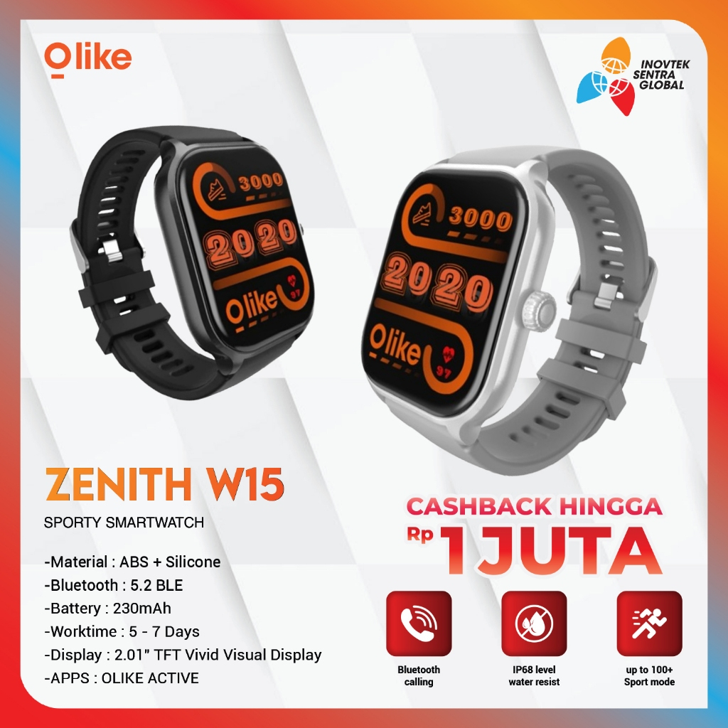 Jual Olike Zenith W15 Smartwatch 2.01" Bluetooth Call IP68 Watch Face ...