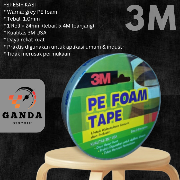 Jual DOUBLE TAPE BUSA 3M PE FOAM 24MM × 4M - ORIGINAL | Shopee Indonesia
