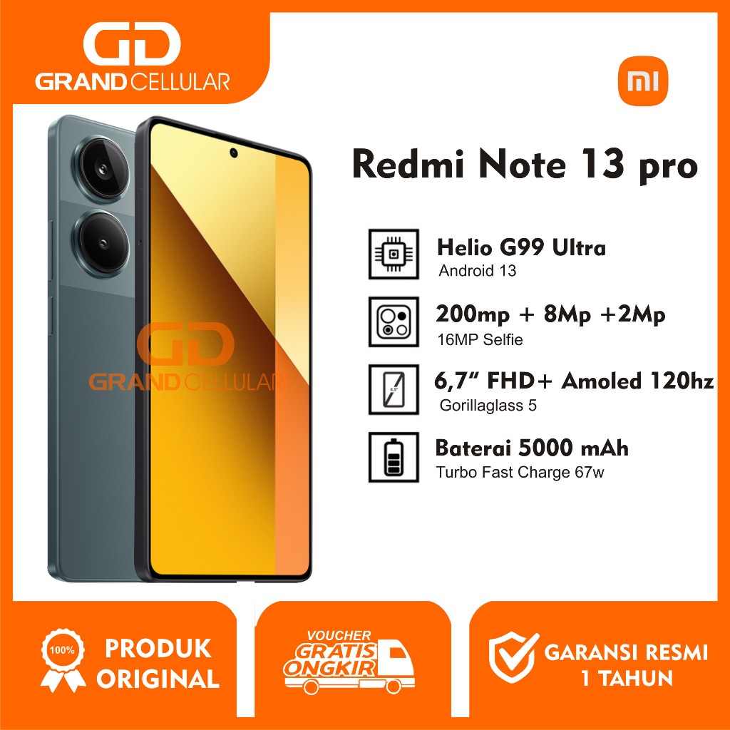 Jual REDMI NOTE 13 PRO 8GB RAM 256GB ROM Garansi Resmi | Shopee Indonesia