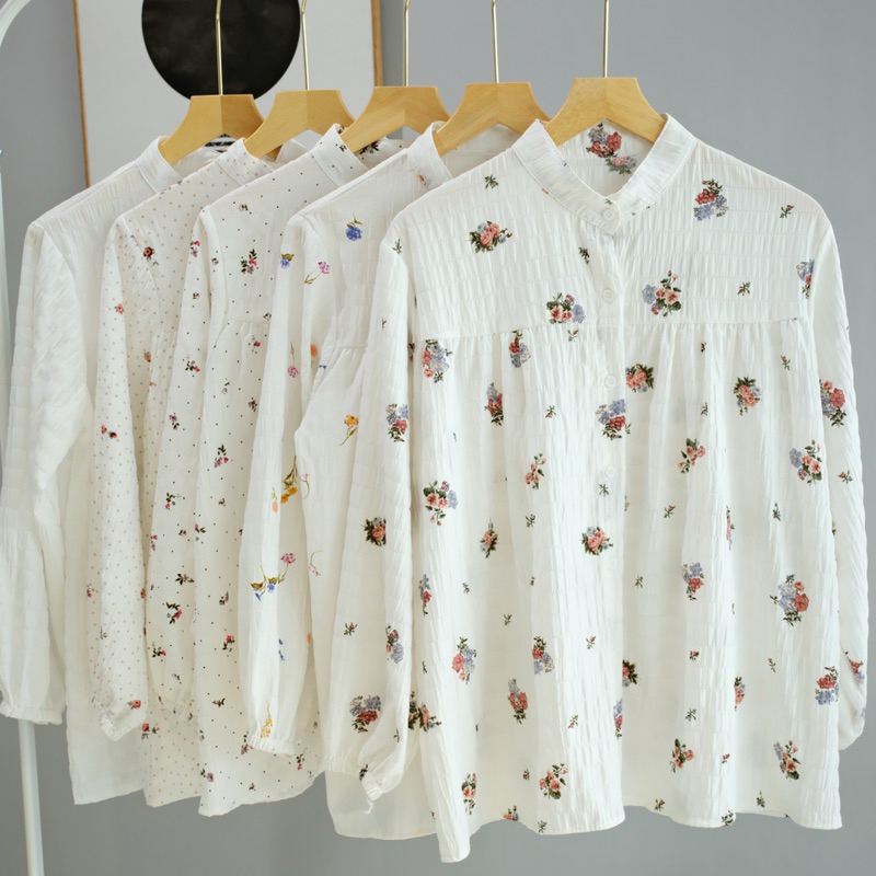Jual Kemeja Motif bunga korean style , Atasan Motif bunga best seller ...