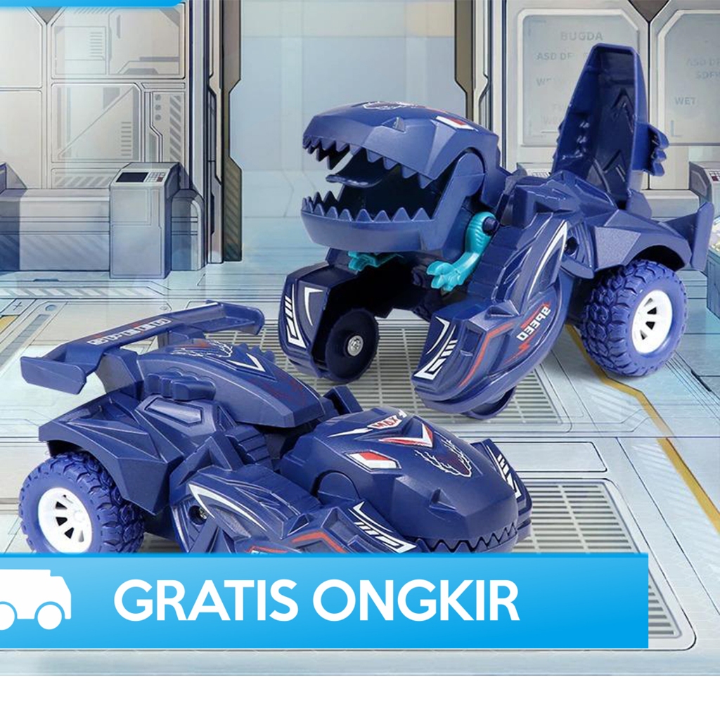 Jual MAINAN MOBIL BERUBAH JADI ROBOT TRANSFORMING DINOSAURUS CAR HONEY ...