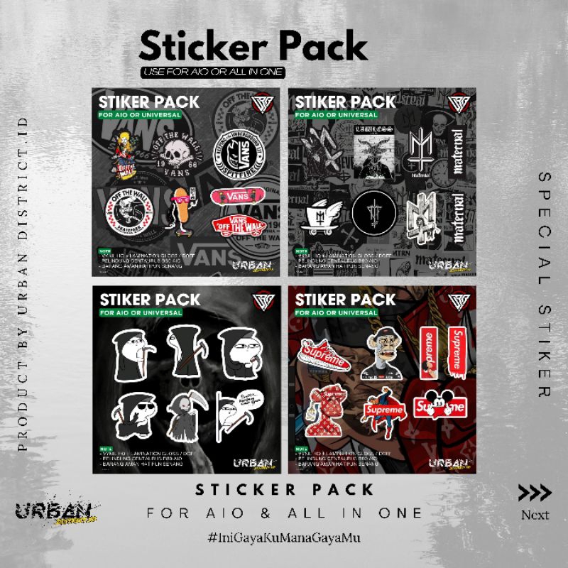 Jual URB STYLE - Sticker / Stiker Pack AIO or All IN ONE Fashion Brand ...