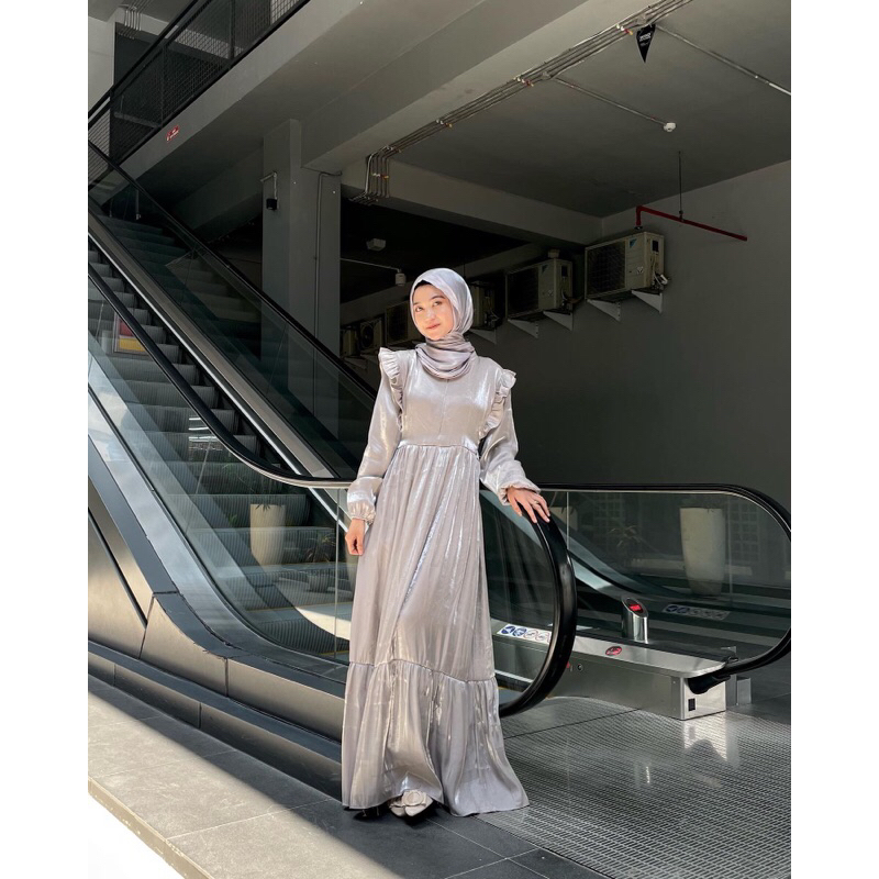 Jual ANNA DRESS SHIMMER/DRESS SILK SHIMMER/GAMIS SHIMER SILK | Shopee ...