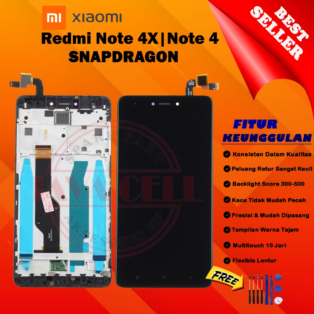 Jual LCD Touchscreen + Frame Original Xiaomi Redmi Note 4x - Redmi Note ...