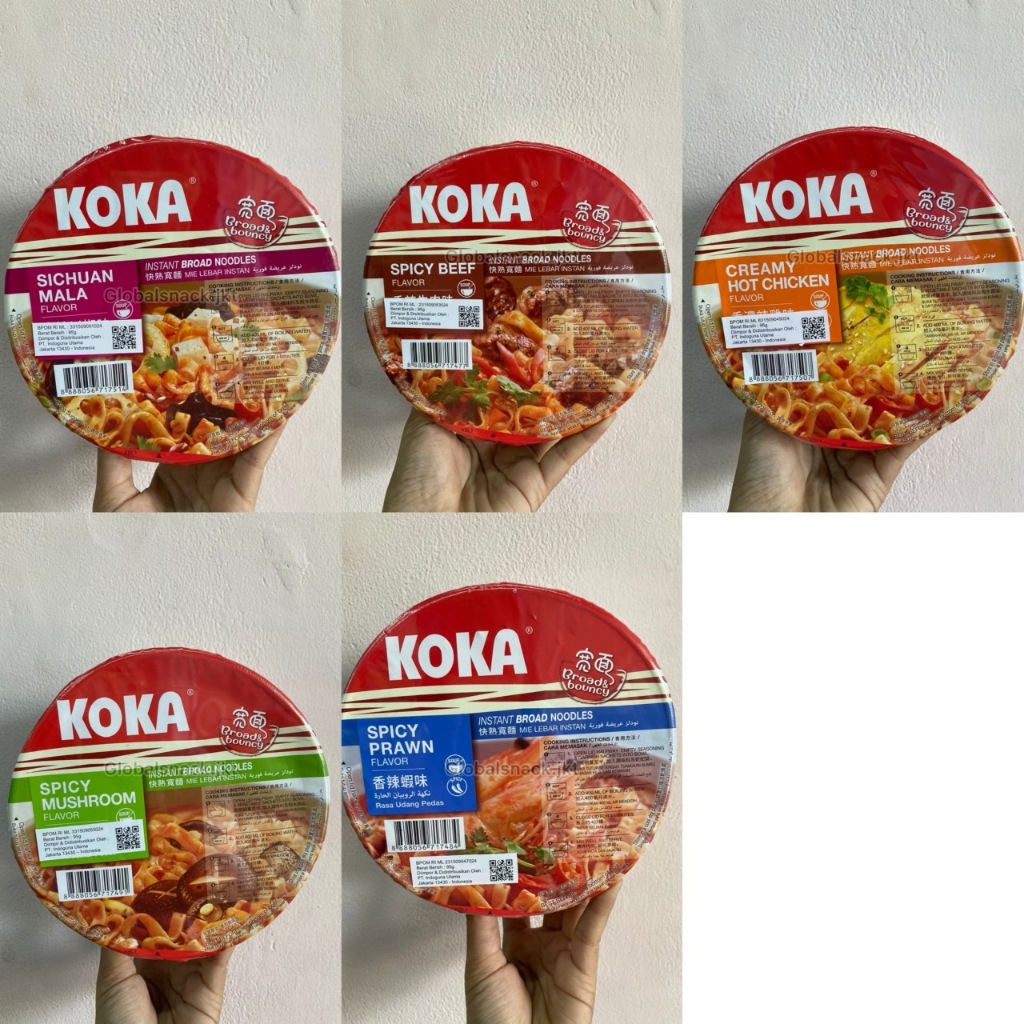 Jual [CUP] KOKA INSTANT BROAD NOODLES SPICY MUSHROOM / SPICY PRAWN ...