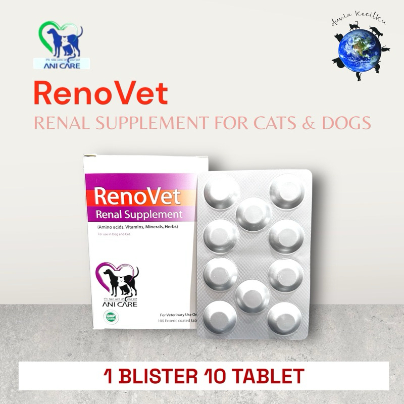 Jual Renovet Renal / Kidney Supplement For Cats & Dogs (1 BLISTER 10 ...