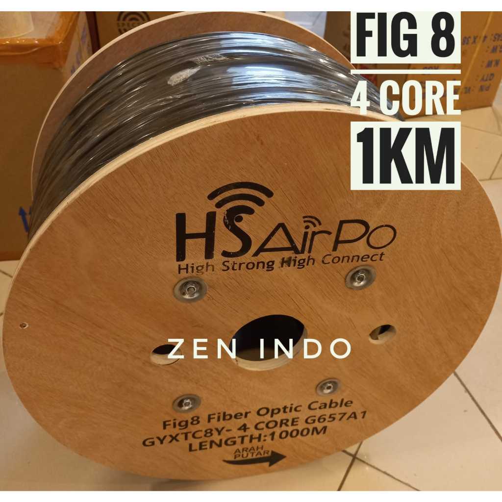 Jual Kabel Fiber Optik FO Fig8 Fig 8 4 Core panjang 1000M 2000M 1KM 2KM | Shopee Indonesia