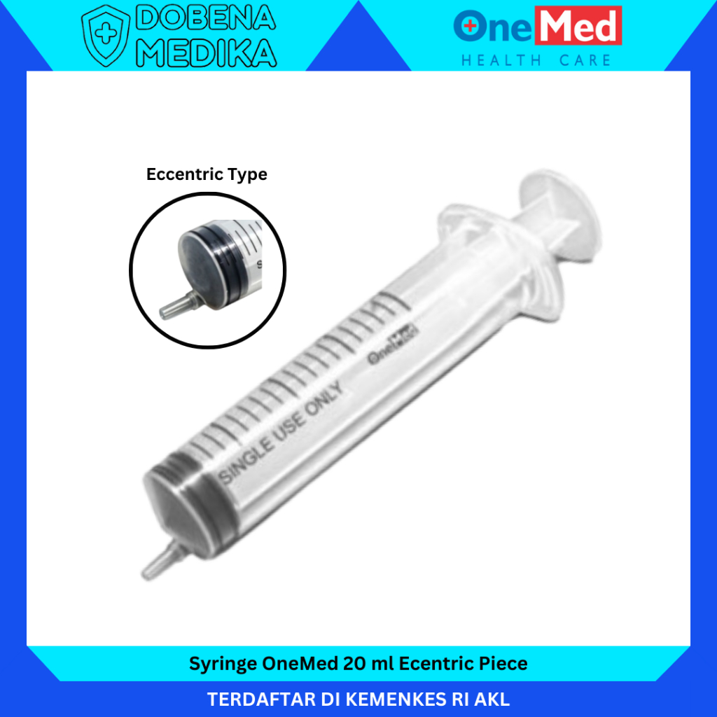 Jual Syringe 20 ml OneMed Eccentric Type Minus Needle / Spuit 20 cc One ...