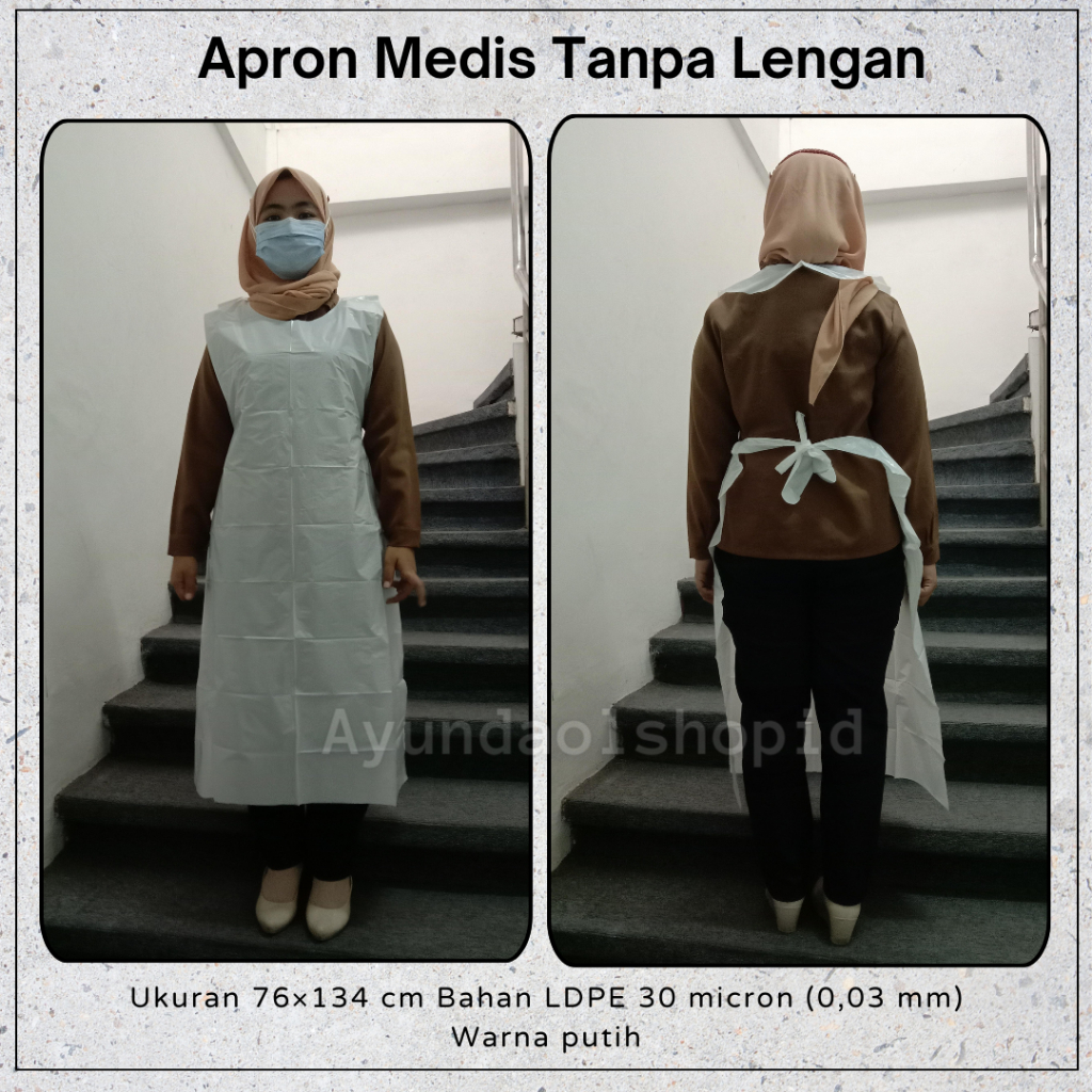 Jual Apron Medis Celemek Plastik 30 Mikron isi 100 Pcs Apron Medis ...