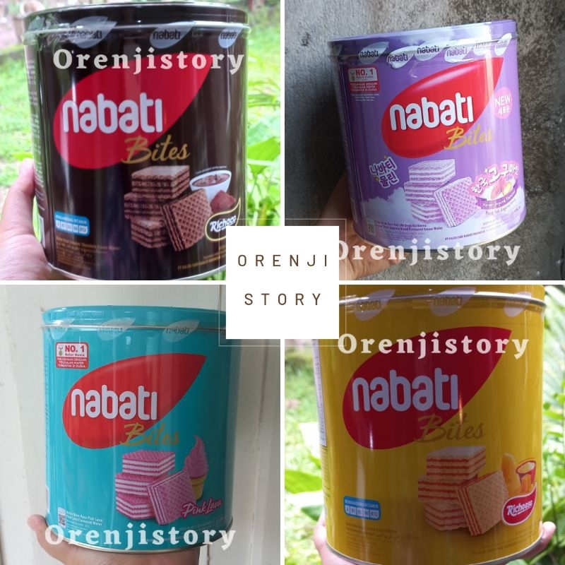 Jual Nabati kaleng 300 gr coklat, taro goguma, white, pink lava dan ...