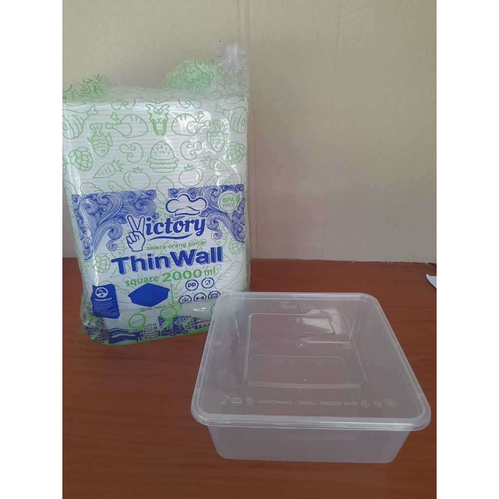 Jual (ISI 25PCS) Thinwall Square 1500ml 2000ml / Kotak Makan Plastik ... Jual (ISI 25PCS) Thinwall Square 1500ml 2000ml / Kotak Makan Plastik ...