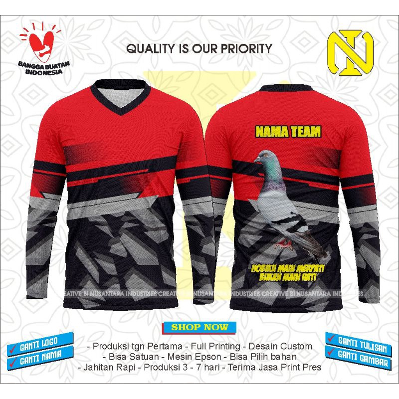 Jual jersey merpati custom full printing merpati | Shopee Indonesia