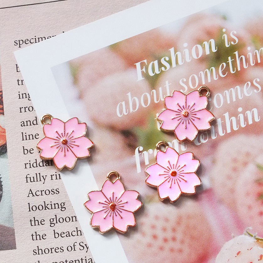 Jual Enamel Charm Bunga Sakura Charm Korea Pendant Bandul Liontin ...