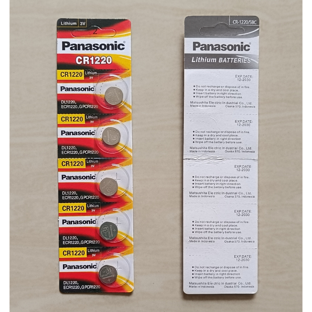 Jual Battery Panasonic CR1220 - Panasonic CR 1220 - Batrei Pipih - Baterai Kancing | Shopee ...