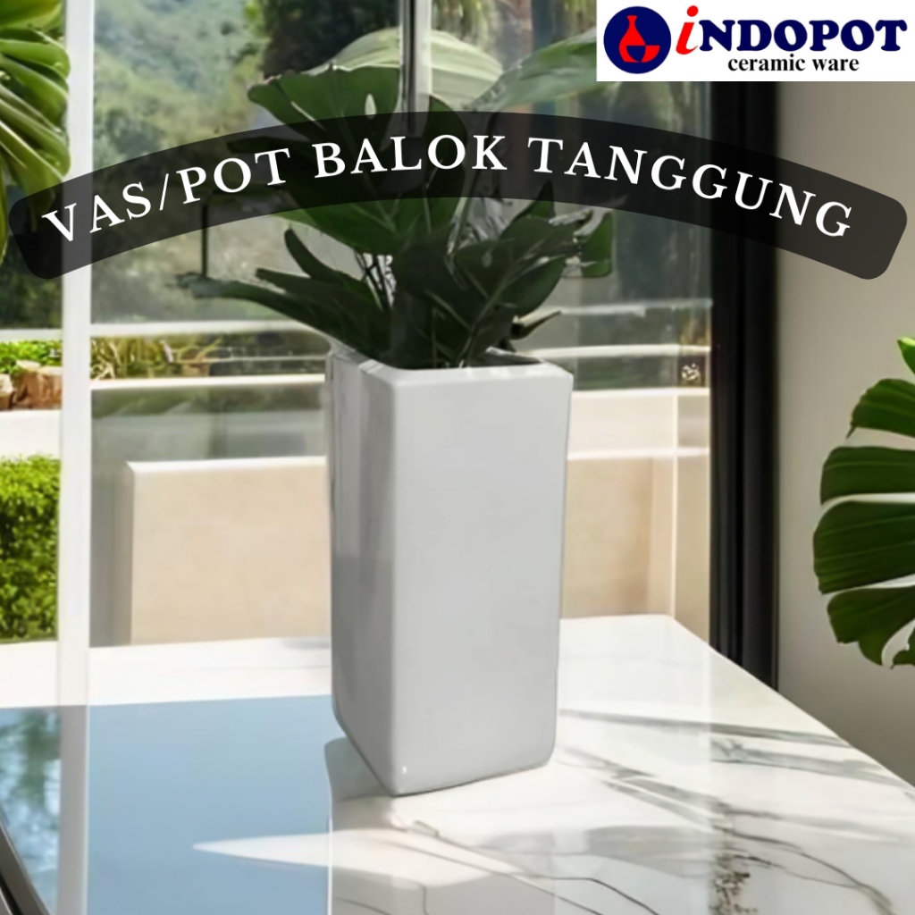 Jual Vas Pot Keramik Model Balok bisa untuk dekorasi rumah berbagai tanaman bunga / anggrek ...
