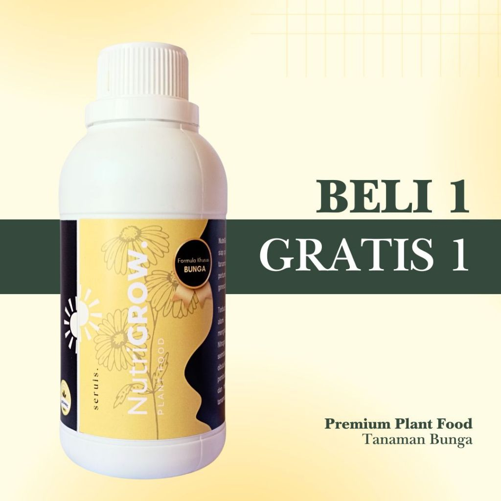 Jual NutriGrow Premium Plant Food Bunga, Nutrisi tanaman hias 100% ...