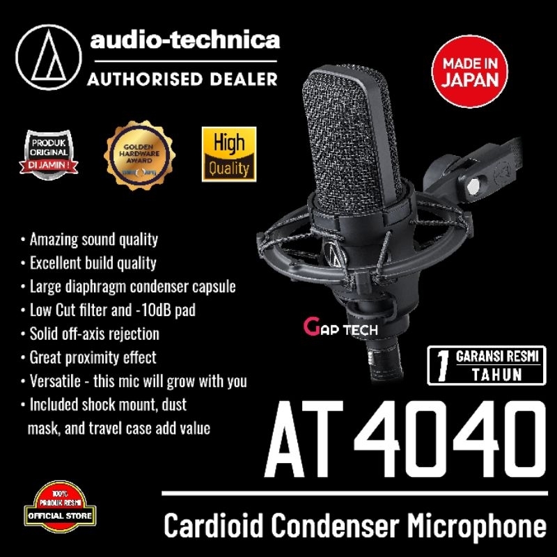 Jual Audio Technica AT4040 / AT 4040 Professional Cardioid Condenser ...