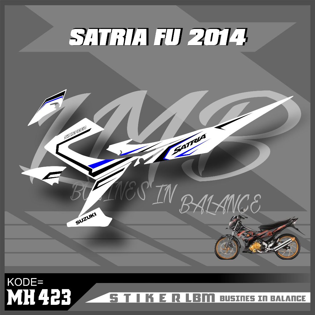 Jual Stiker Striping Satria Fu Variasi Design Simpel Elegan Basic Putih ...