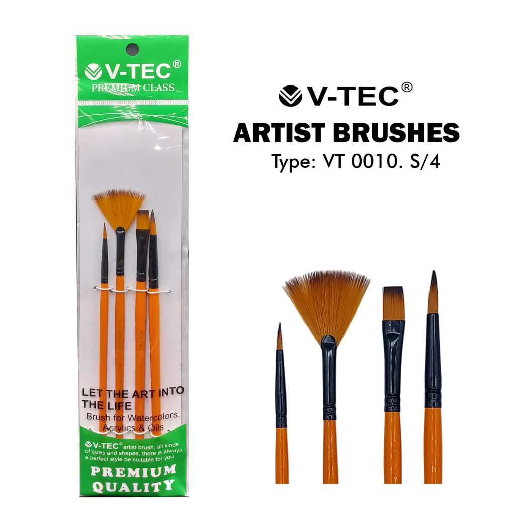 Jual V-TEC Kuas Lukis Set 4 VT 0010 S/4 | Shopee Indonesia