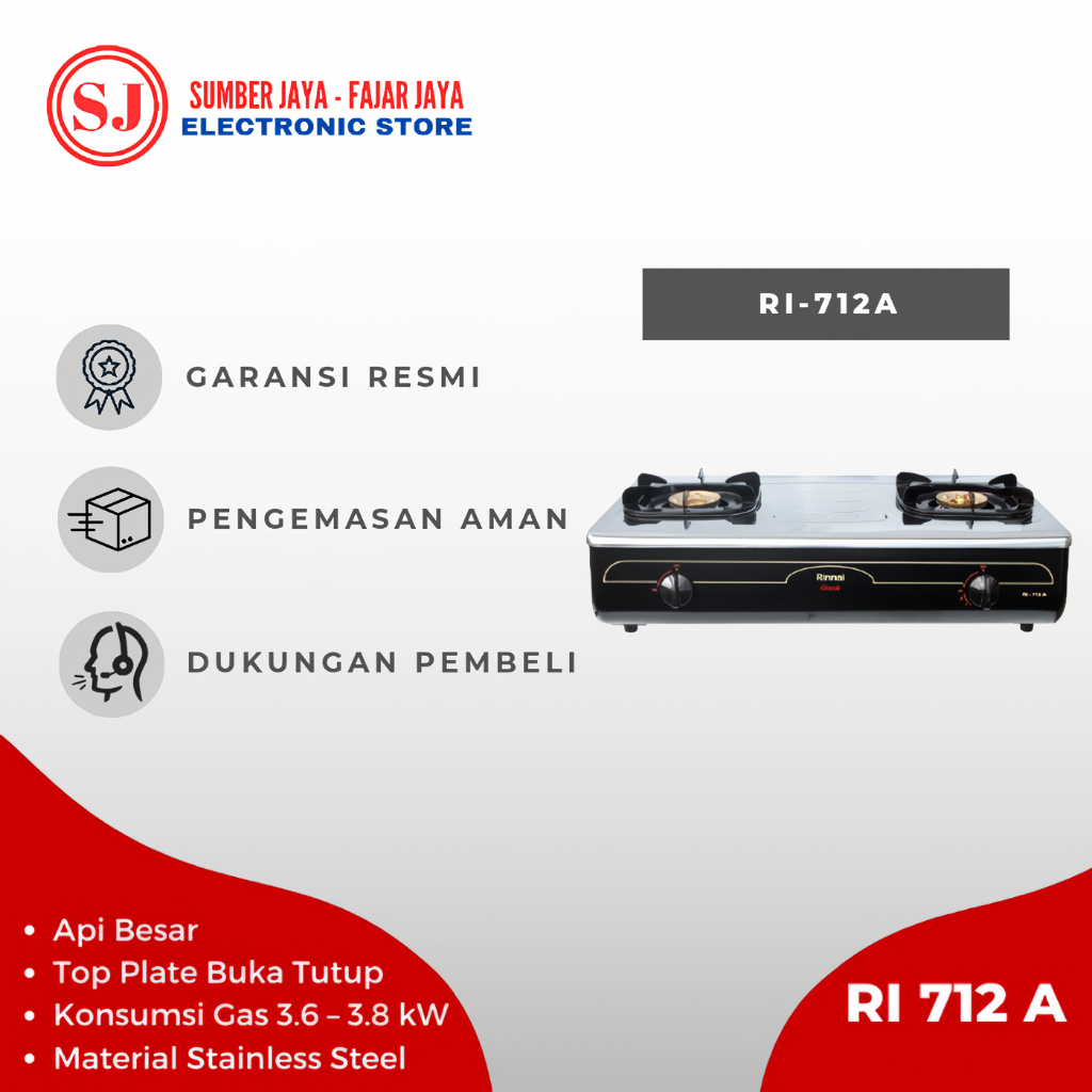 Jual Kompor Gas Dua Tungku Rinnai RI-712A | Shopee Indonesia